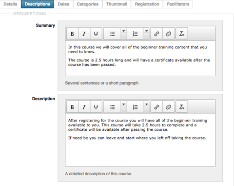 Quick Tip: Adding a Description